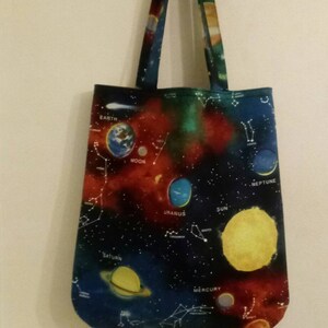 Large Blue Galaxy Stars and Planets Space Tote - Etsy