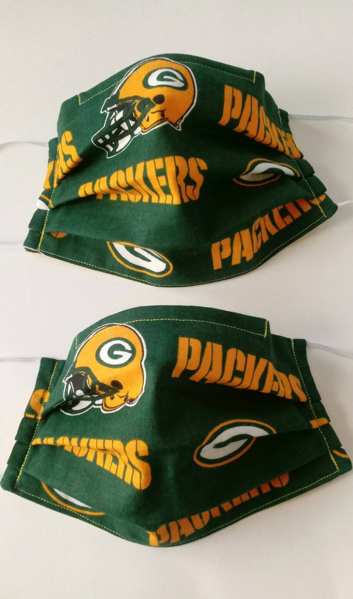 Green Bay Packers Inspired Pleated Adult Face Masks W/ Filter Pocket ...