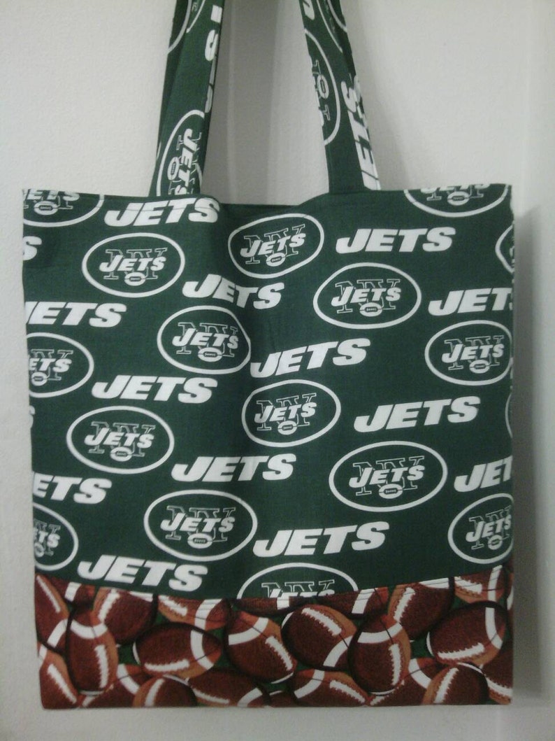 Large, New York Jets Inspired Tote W/ Footballs - Etsy
