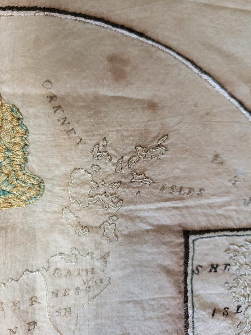 Antique Embroidered Map of Scotland Rare Find - Etsy
