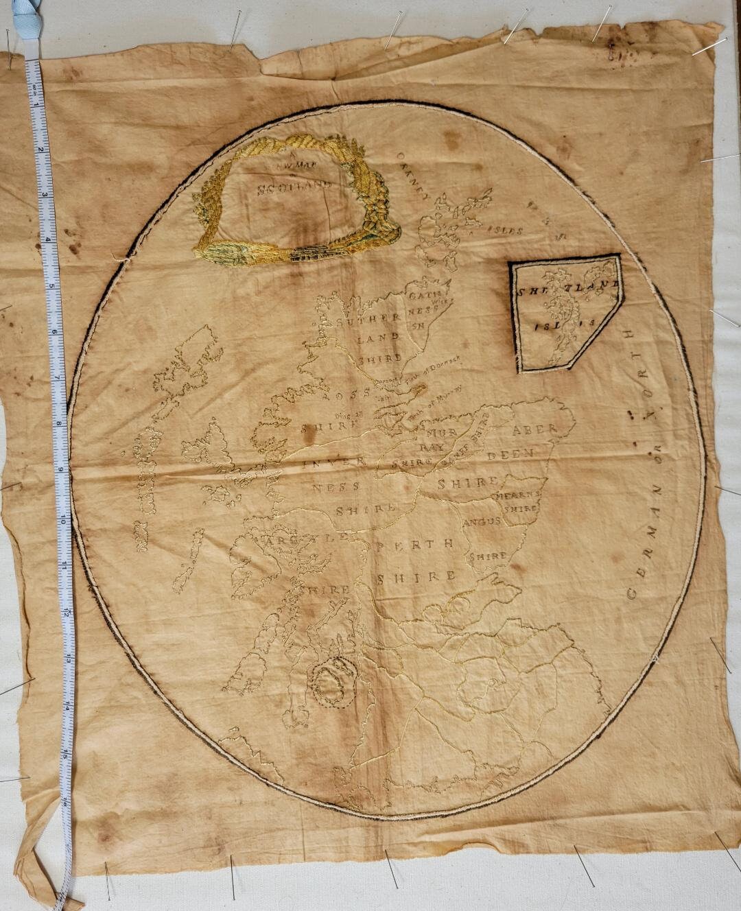 Antique Embroidered Map of Scotland Rare Find - Etsy