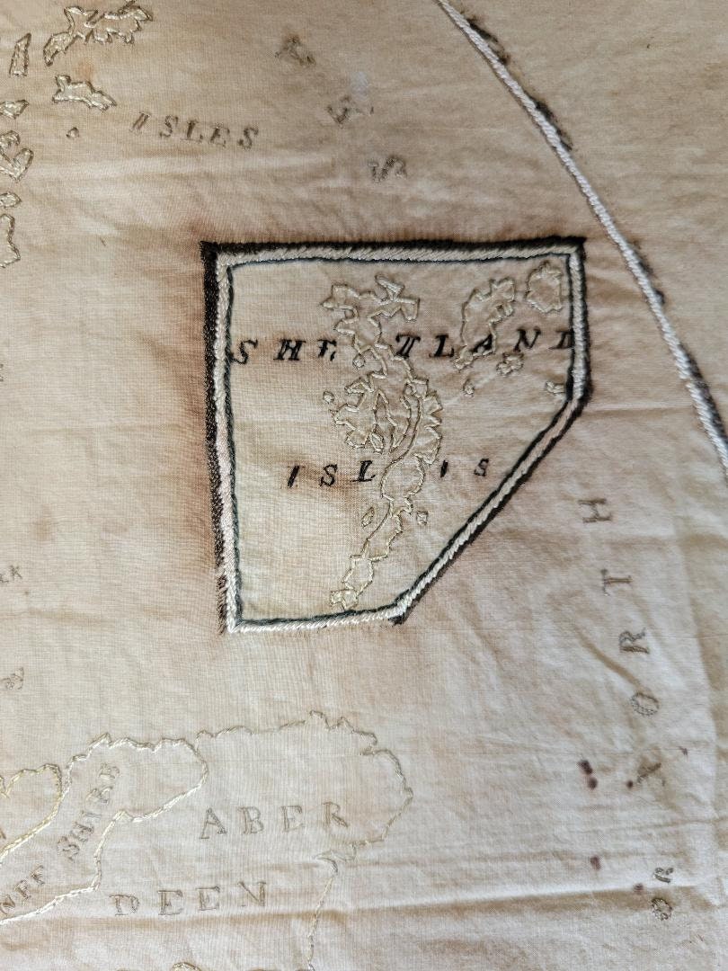 Antique Embroidered Map of Scotland Rare Find - Etsy