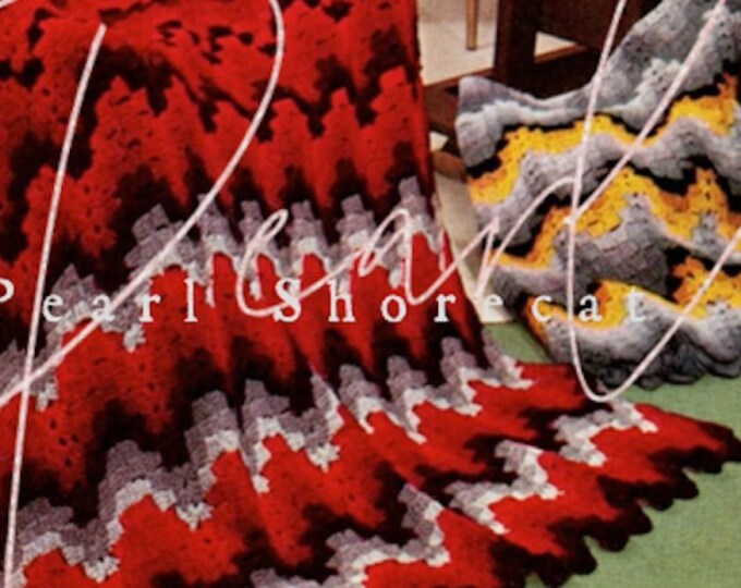 3 Color Chart Ripple Crochet Blanket Pattern Instant Digital - Etsy