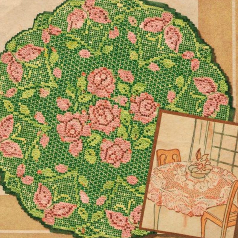 Rose Tablecloth Large - Etsy