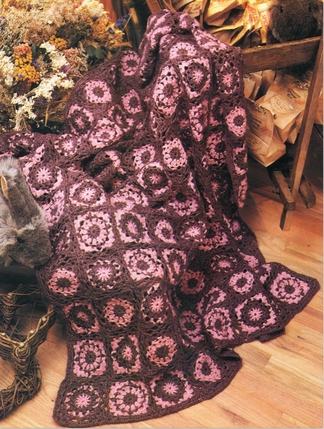 70s Primrose Granny Square Blanket Pattern Pdf Instant Digital Download ...