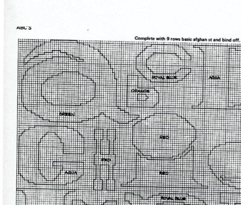 Iconic Alphabet Baby Blanket Crochet Pattern, Afghan Stitch With Chart ...