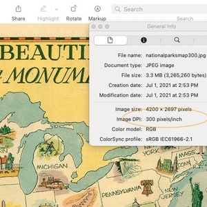 MCM National Parks and Monuments Map, Instant Digital Download ...