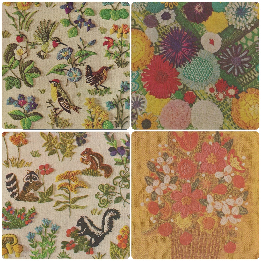 50 Vintage Embroidery Crewel Birds Flora and Fauna Pattern - Etsy