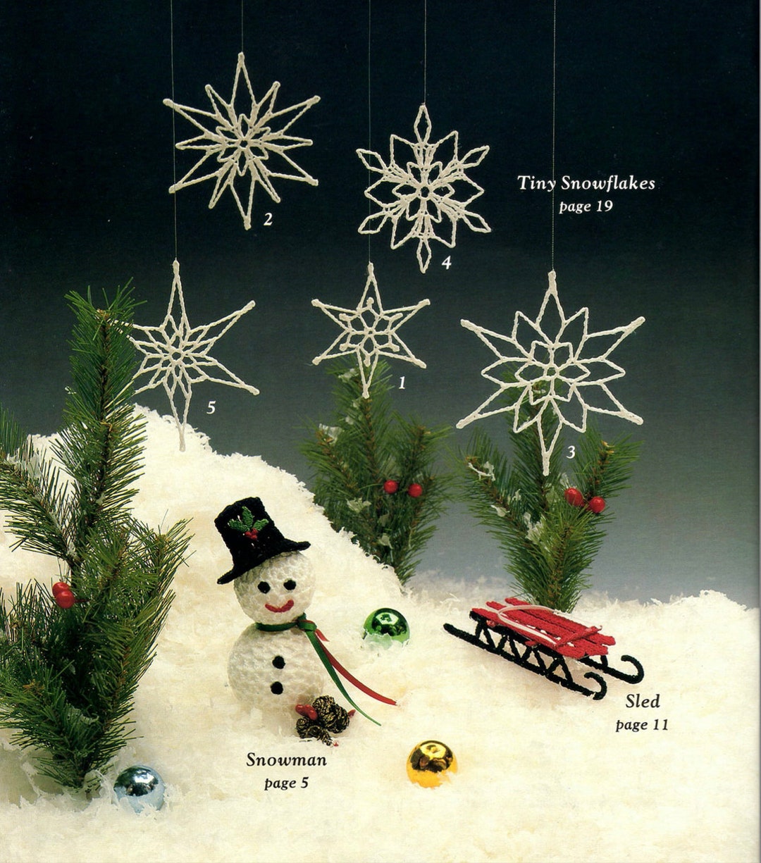7 Whimsical Crochet Patterns for Retro Winter Decor - 5 Snowflakes ...