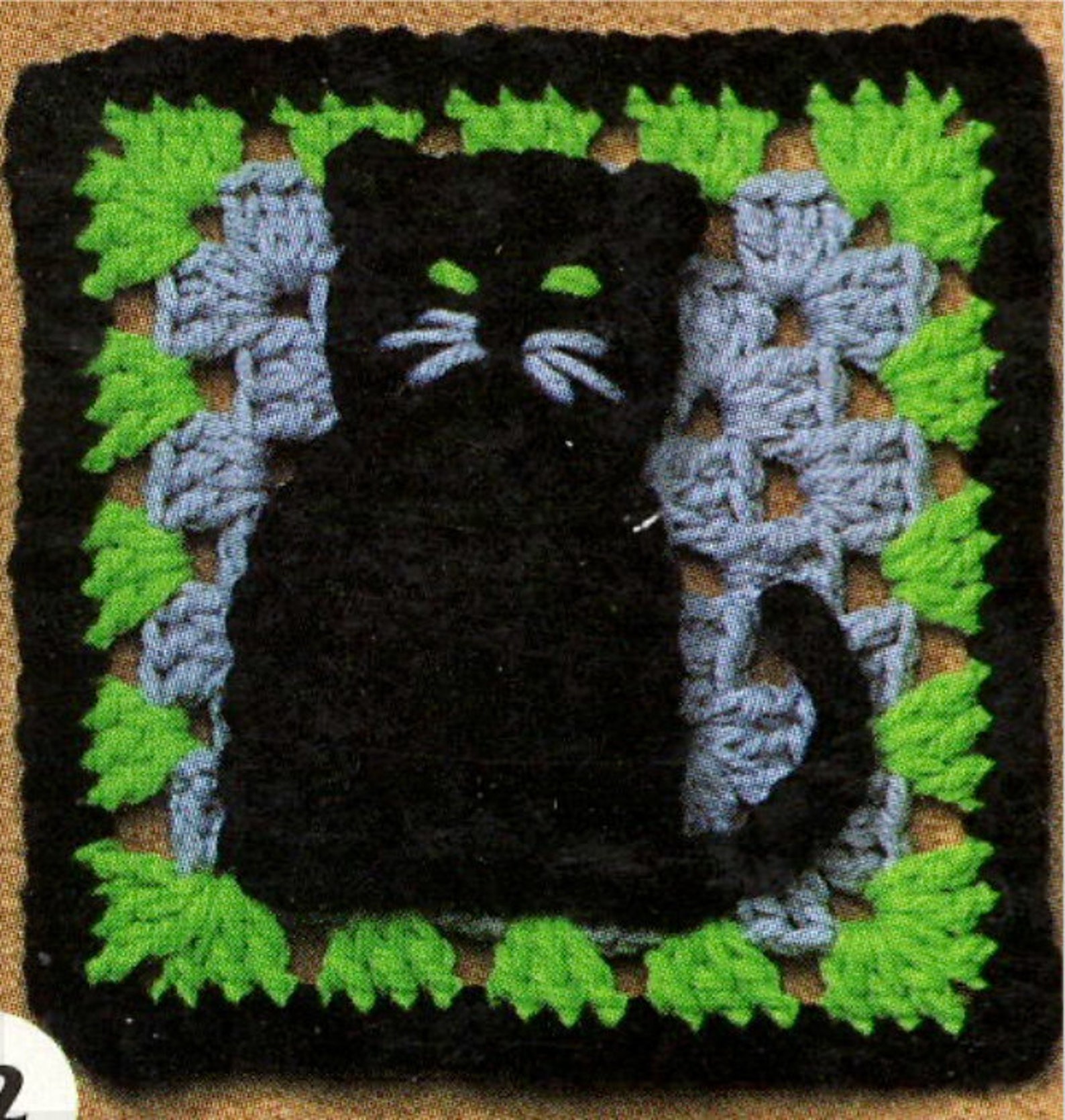 Sweet Kitten Granny Square Crochet Pattern Applique 6 - Etsy