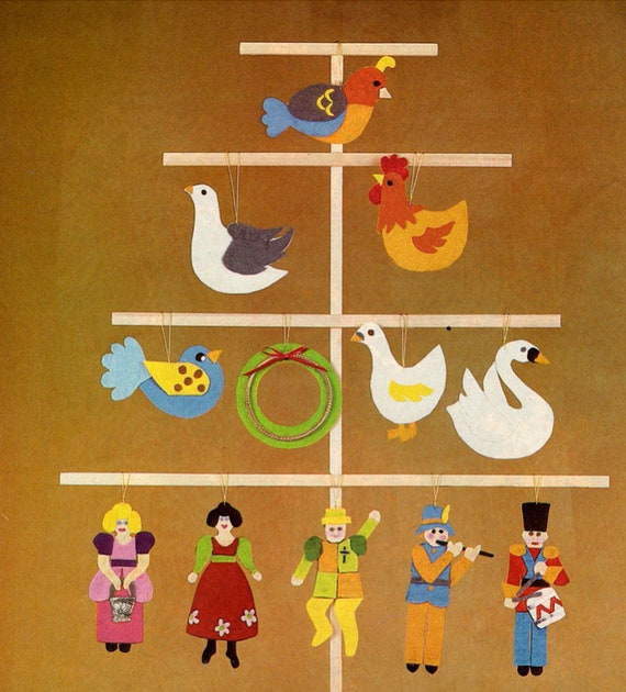 12 Days of Christmas Tree Ornament Felt Pattern Instant | Etsy