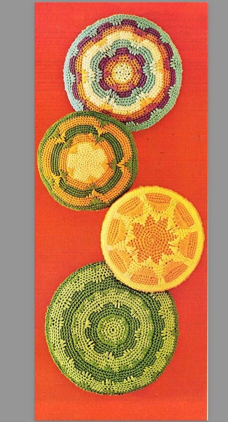 7 Bargello Pillow Crochet Patterns Round Square Instant | Etsy