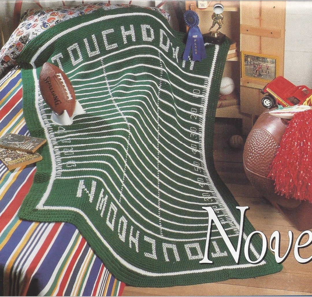 Touchdown Sports Blanket Football Crochet Afghan Pattern, Instant ...