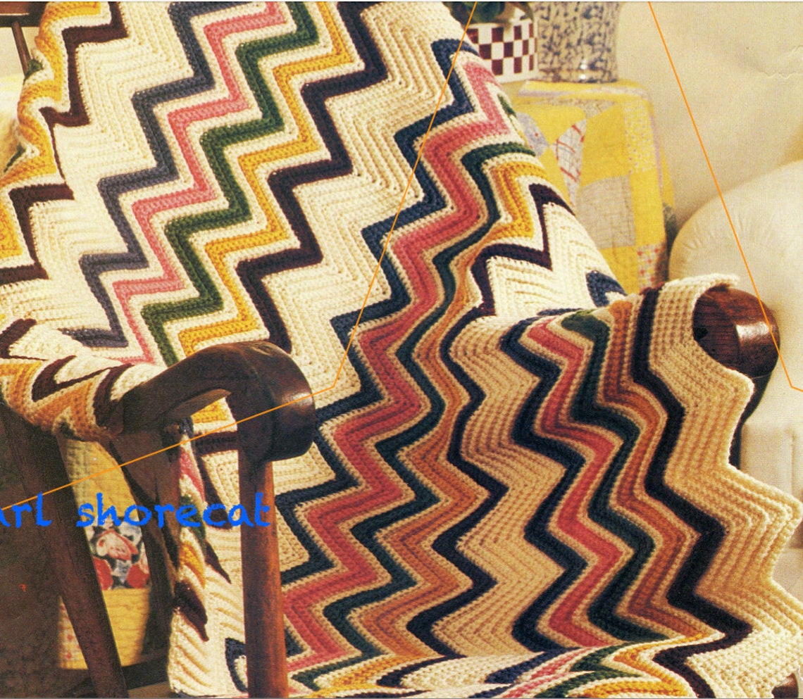 Iconic Chevron Ripple Afghan Pattern Instant Digital Download - Etsy