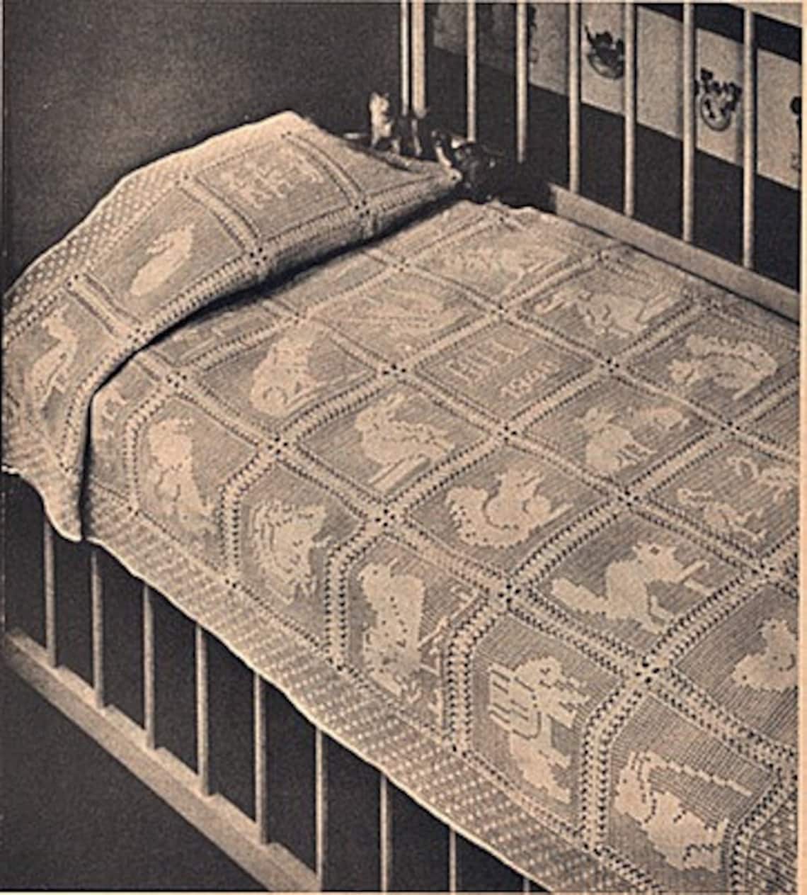 20 Animals Chart Filet Crochet Baby Blanket Pattern Farmhouse - Etsy