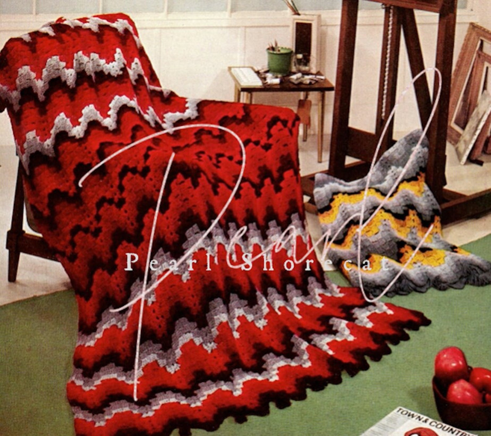 3 Color Chart Ripple Crochet Blanket Pattern Instant Digital Download ...