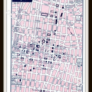 60s Pink Map of Los Angeles California, Instant Digital Download ...