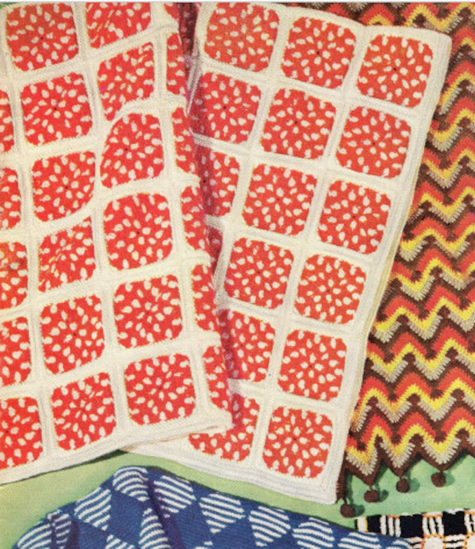 4 Vintage Crochet Blanket Patterns Instant Digital Download Pdf Ebook ...