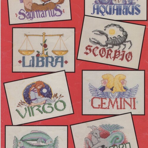 12 Star Signs Cross Stitch Pattern PDF Zodiac Cross Stitch - Etsy