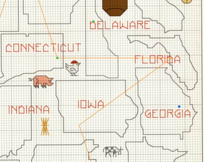 50 Nifty States Cross Stitch Patterns State Symbols & Alphabet ...