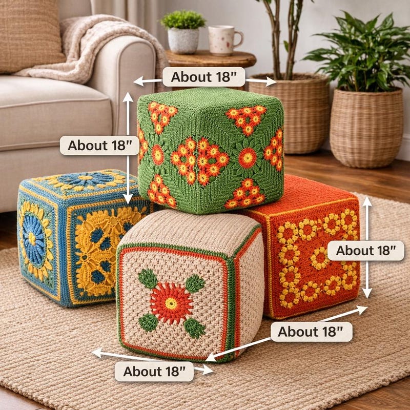 Crochet Ottoman Pattern - Etsy