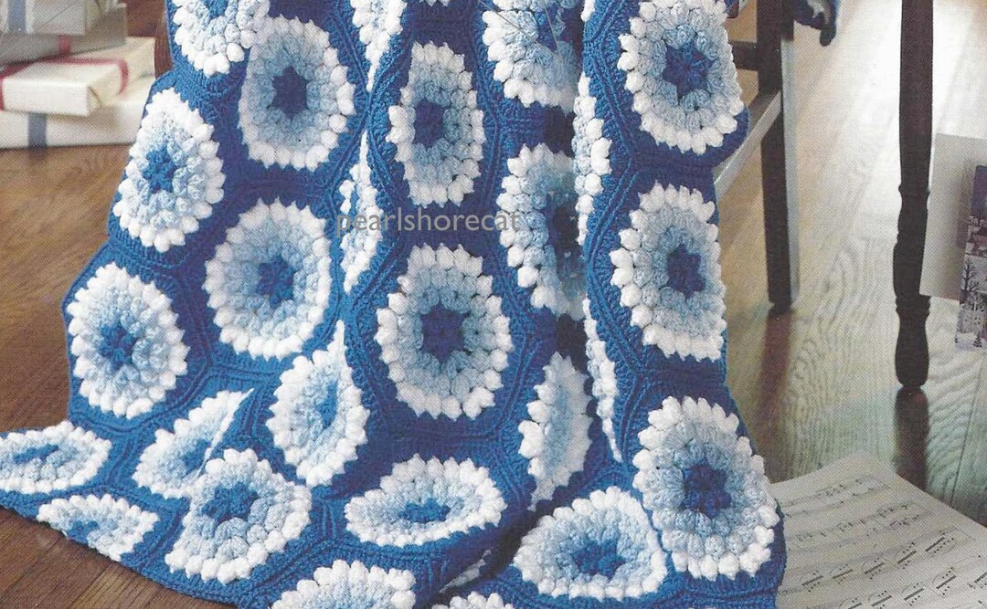 Vintage Crochet Blanket Pattern Pdf Instant Digital Download, Funky ...