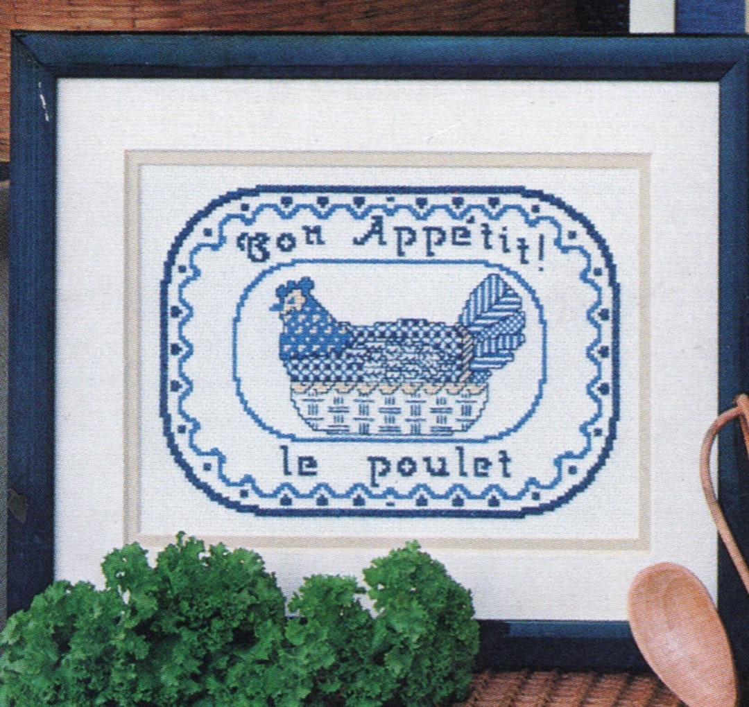 2 Le Poulet, Le Lapin Cross Stitch Patterns PDF - Bon Appetit, French ...