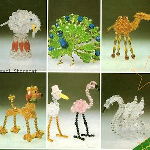 13 Animal Bead Patterns Beaded Collection Ebook, Swan Peacock Flamingo ...