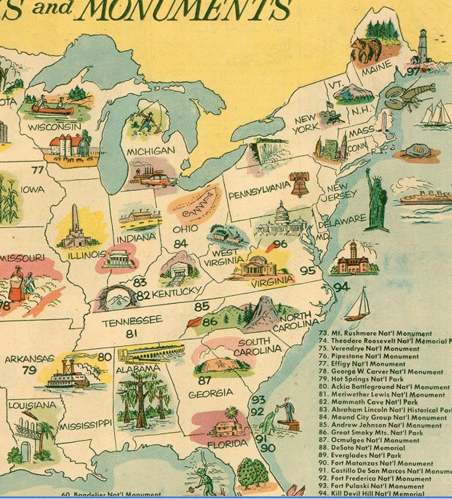 MCM National Parks and Monuments Map, Instant Digital Download ...