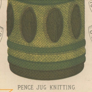 Victorian Pence Jug Knit Pattern, Rare Museum Quality 1880s Vase ...
