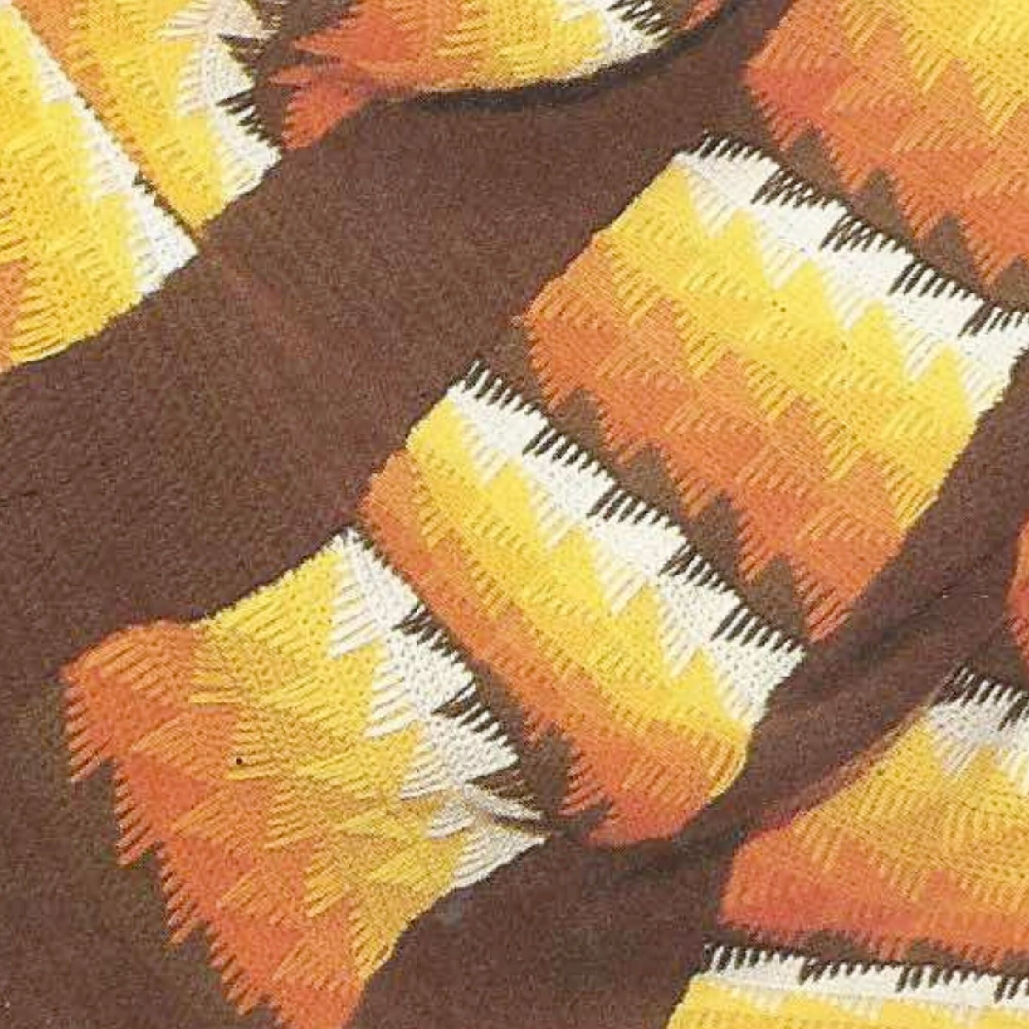 Bargello Afghan Crochet Pattern in Vibrant Autumn Colors, Vintage 70s ...