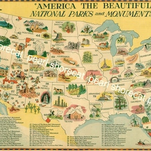 MCM National Parks and Monuments Map, Instant Digital Download ...