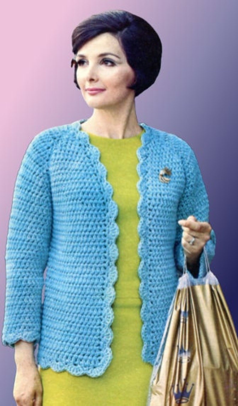 XL Bust Sizes Cardigan Crochet Pattern Sweater Instant | Etsy