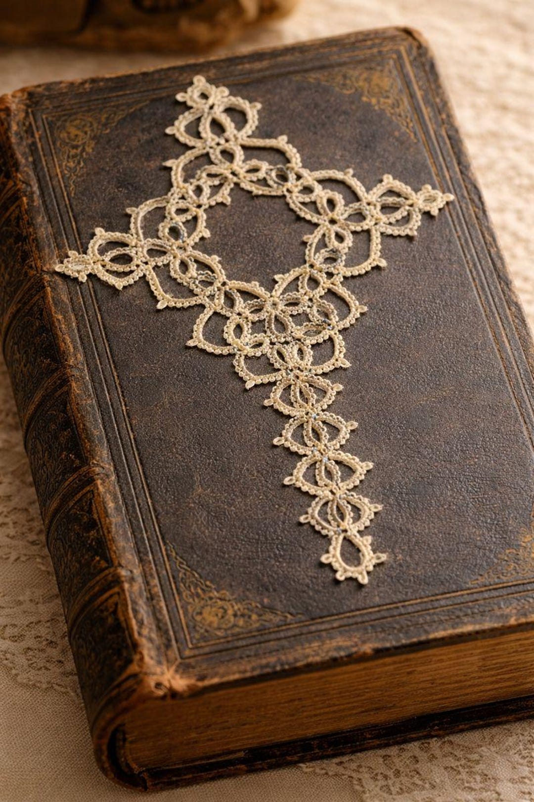 1960s Cross Tatting Pattern PDF, Bible Bookmark Baptism Towel, Digital ...