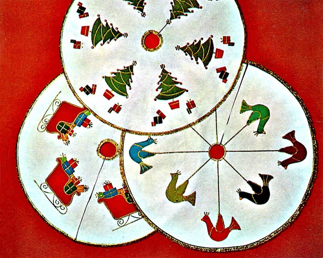 3 Snazzy Christmas Tree Skirt Felt Patterns Pdf Instant Digital ...