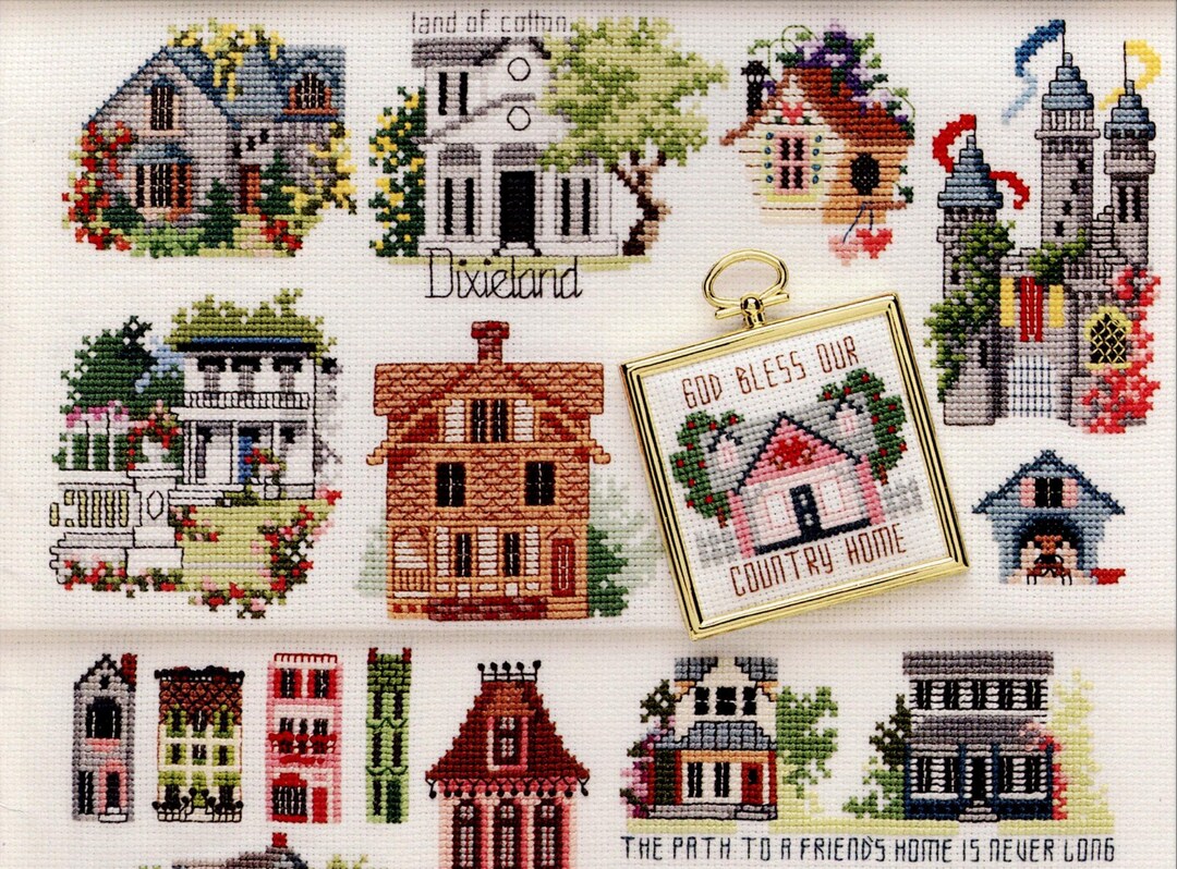 50 Unique Houses Cross Stitch Patterns | Instant Digital Download PDF ...