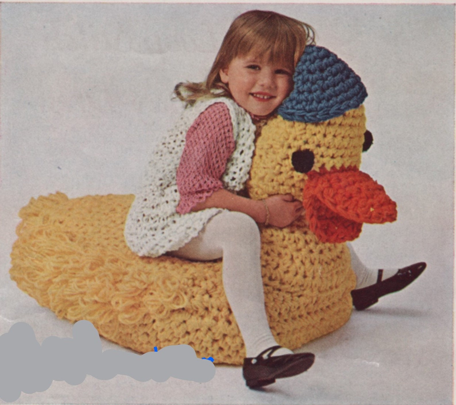 Yellow Duckie Floor Pillow Crochet Pattern, Digital Download PDF, Bird ...