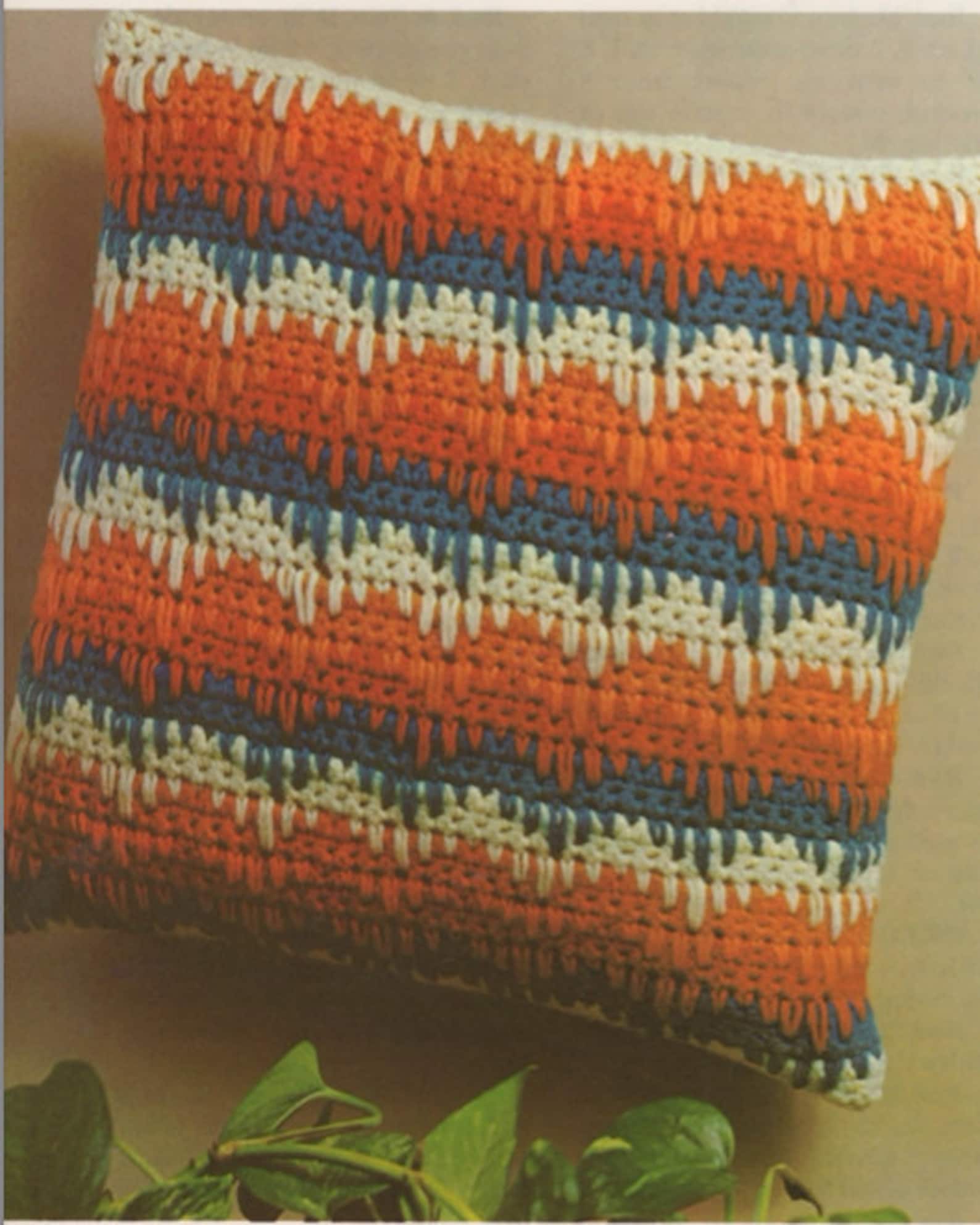 7 Bargello Pillow Crochet Patterns Round Square Instant | Etsy