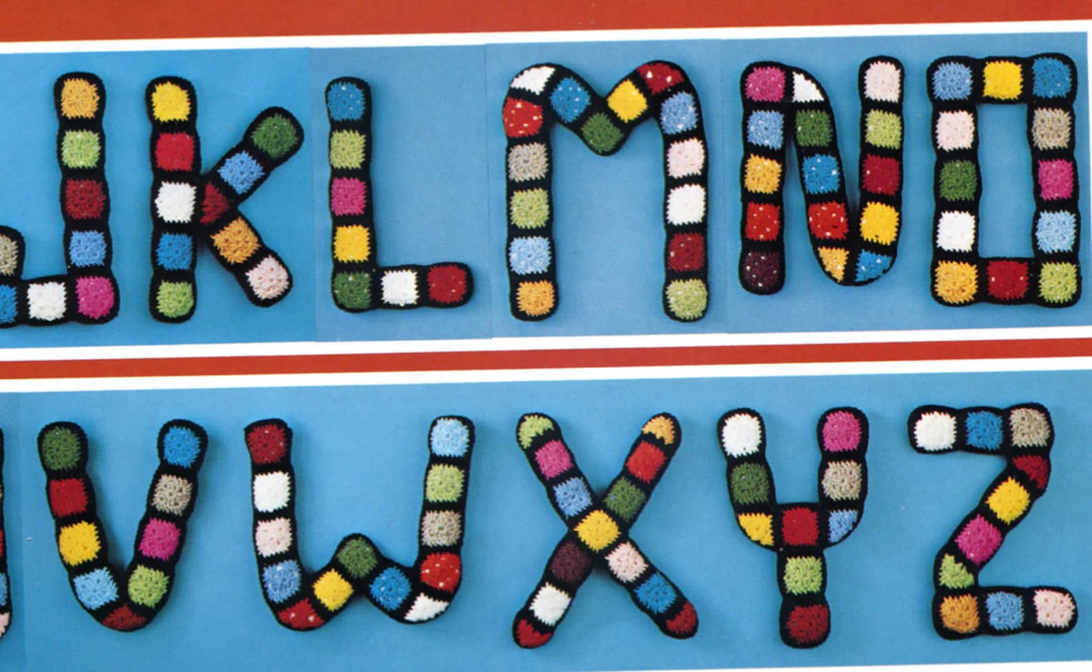 Granny Square Floor Monogram Pillows Alphabet Crochet | Etsy