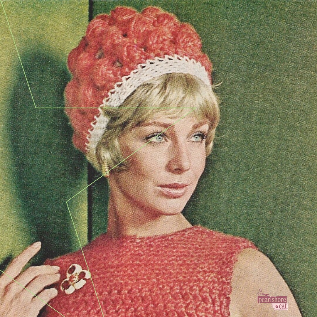 Mod 60s Bubble Hat and Shift Dress Crochet Patterns Pdf Instant Digital ...