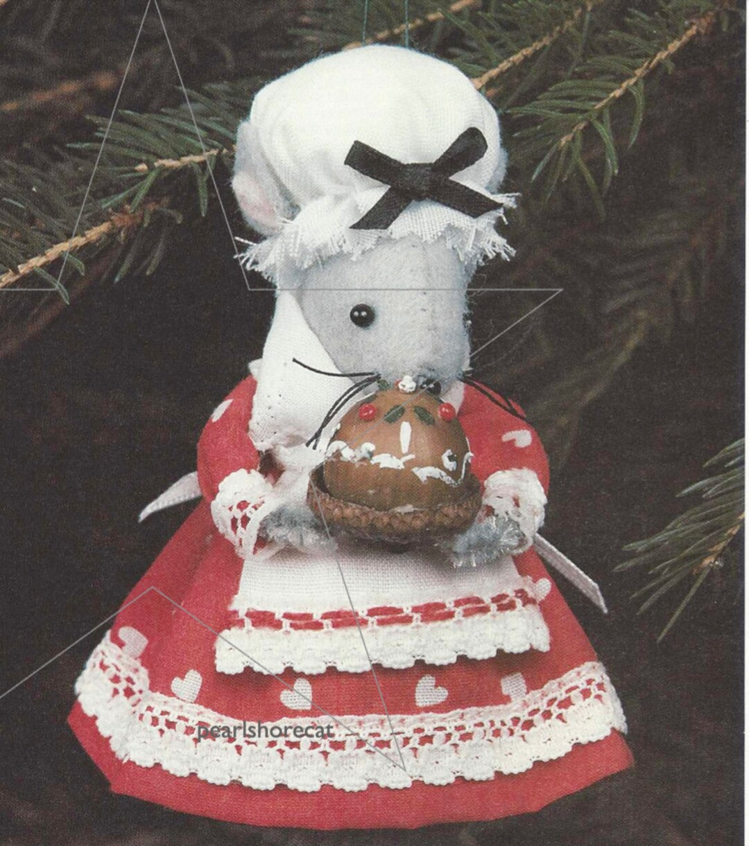 Whimsical Tiny Mouse Sewing Pattern for Vintage Christmas Tree ...