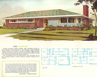 55 MCM Vintage House Plans Ebook Instant Digital Download - Etsy