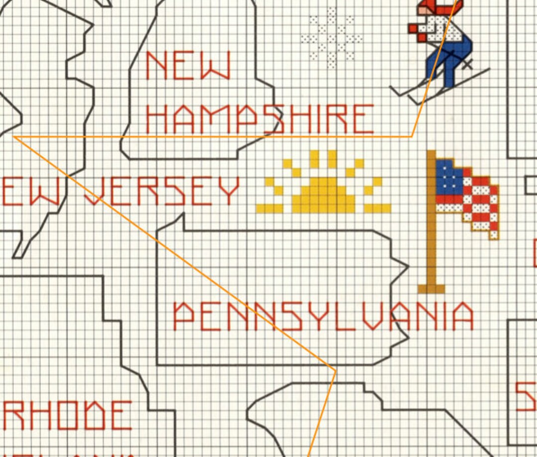 50 Nifty States Cross Stitch Patterns State Symbols & Alphabet ...