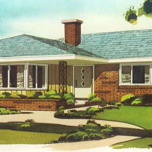 55 MCM Vintage House Plans Ebook, Instant Digital Download Pdf, Mid ...