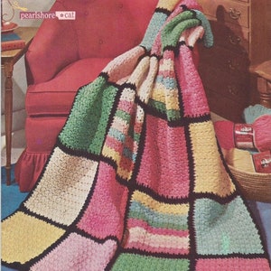 Vintage Crochet Blanket Pattern Pdf Easy Beginner Instant Digital ...