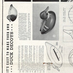 1940s Vintage Woodworking Plans Pdf Make Your Own Duck Decoy, Instant ...