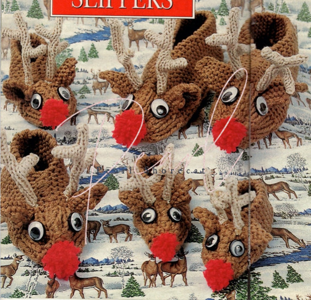 Silly House Slippers Knitting Pattern With Google Eyes Instant Digital ...