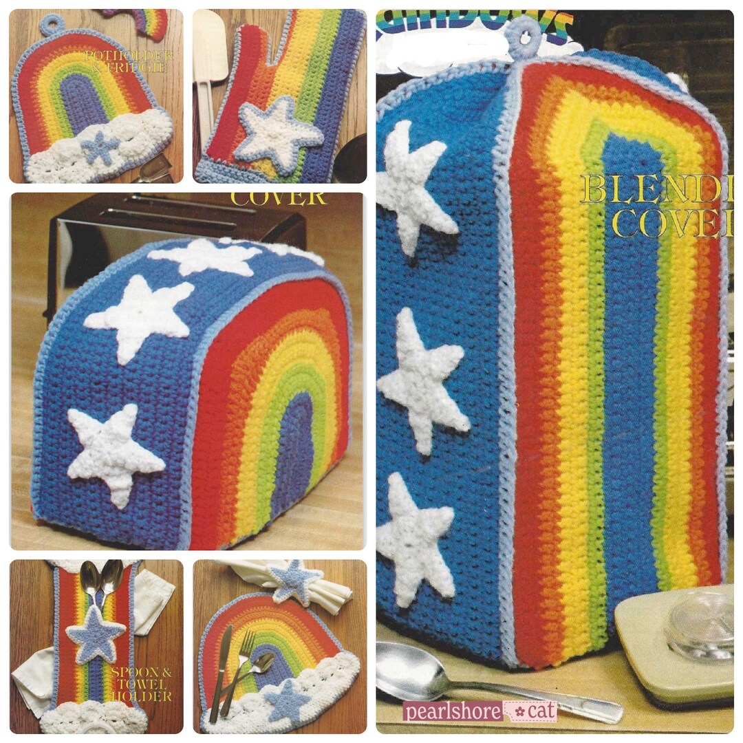 8 Rainbow Appliance Covers Crochet Patterns Pdf Instant Digital ...