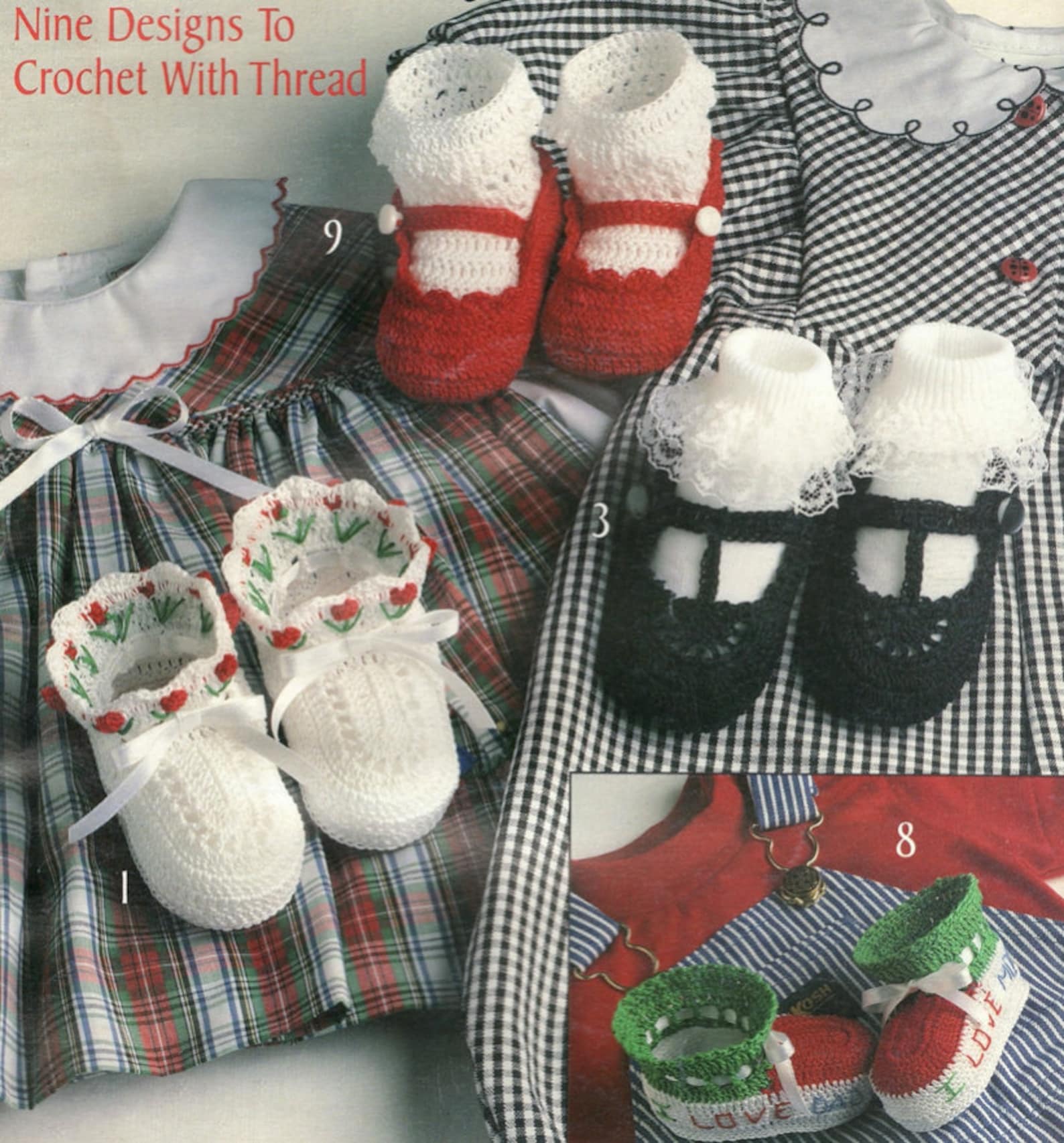 9 Crochet Baby Bootie Patterns Christening Antique Lace Summer Rose ...