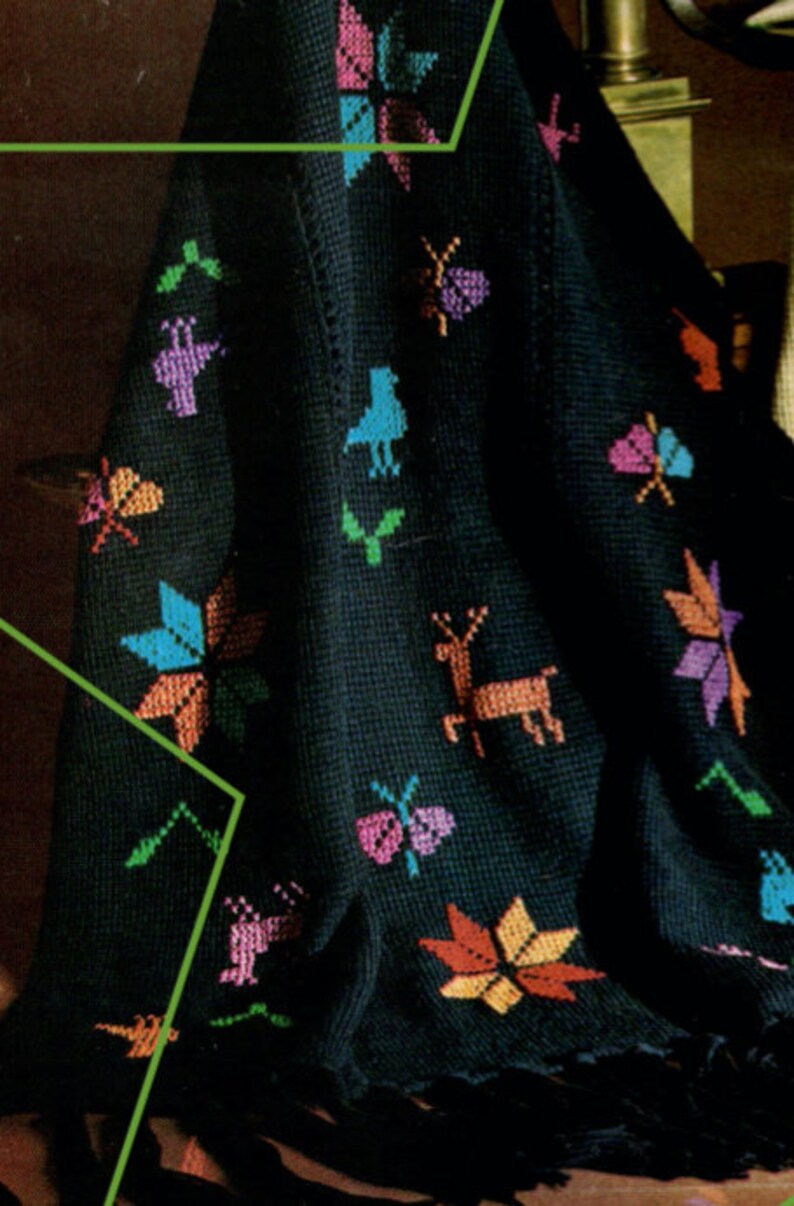 Peruvian Crochet Blanket Pattern Tunisian Stitch Afghan Throw - Etsy